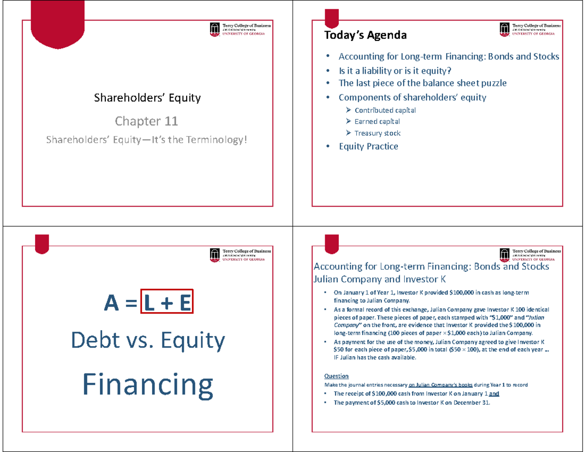 Session 24-Shareholders Equity Part 1 - Shareholdersí Equity Chapter ...