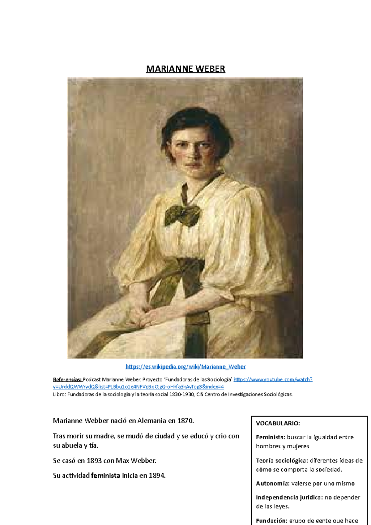 Marianne Webber - Practica sociologia - MARIANNE WEBER es.wikipedia ...