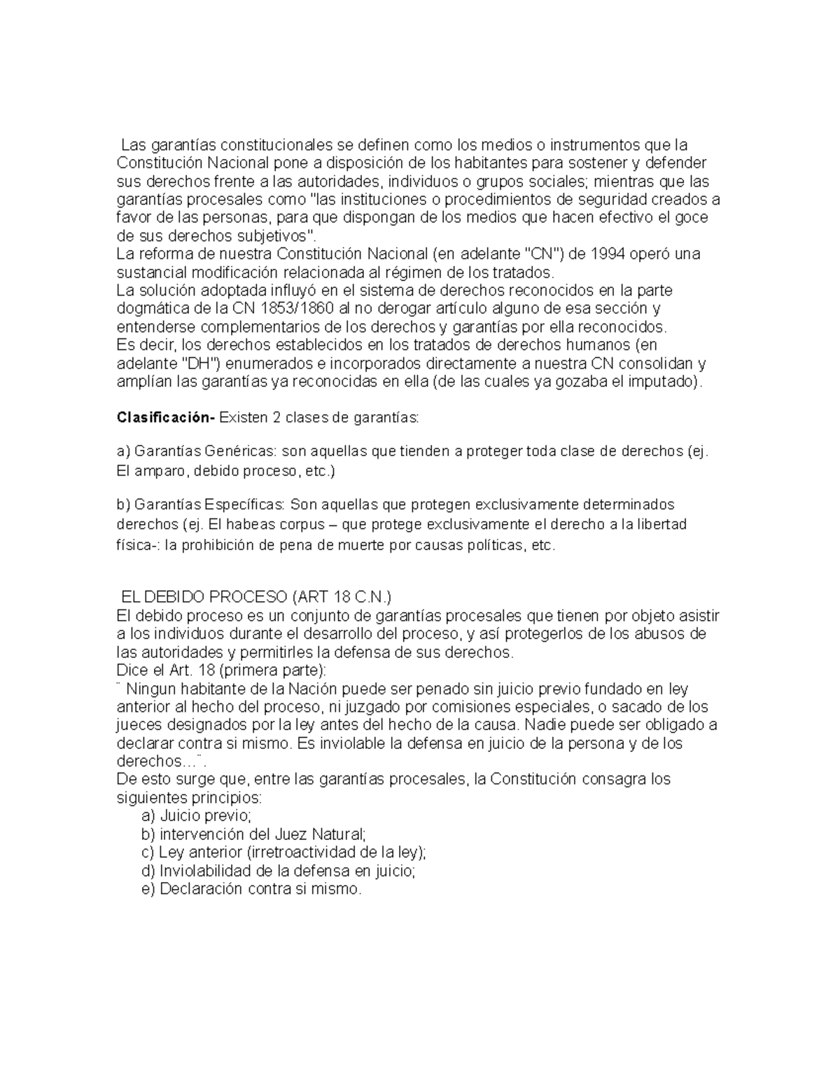 Debido proceso - Las garantías constitucionales se definen como los ...