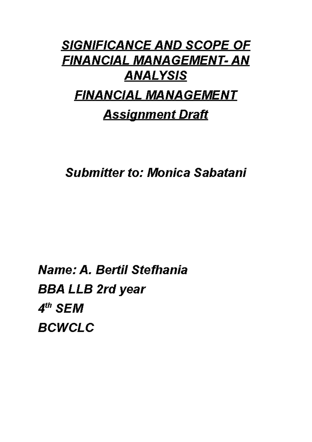 Significance AND Scope OF Financial Management - SIGNIFICANCE AND SCOPE ...