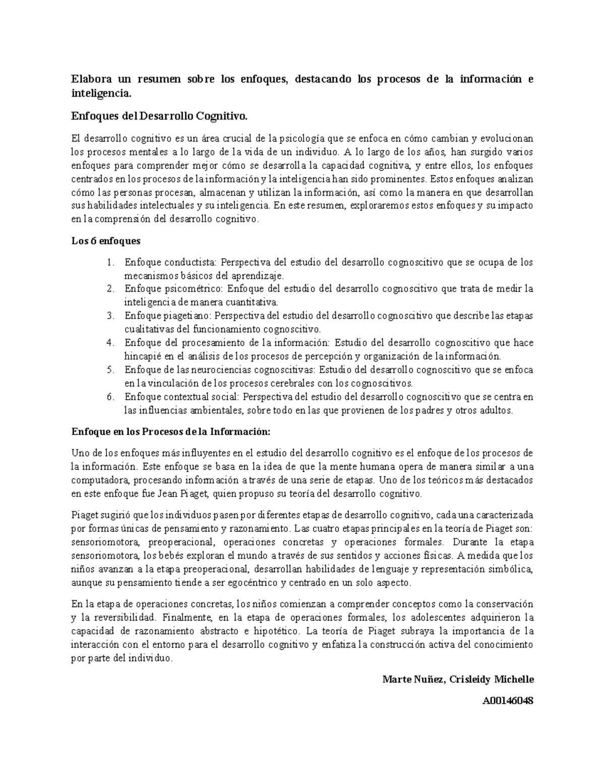 Marte Nuñez, Crisleidy Michelle. Actividad 1 Unidad 3 PDD1 - Elabora un resumen sobre los ...