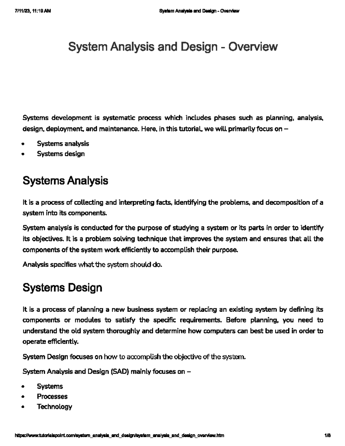 Introduction - system analyst and design - Studocu