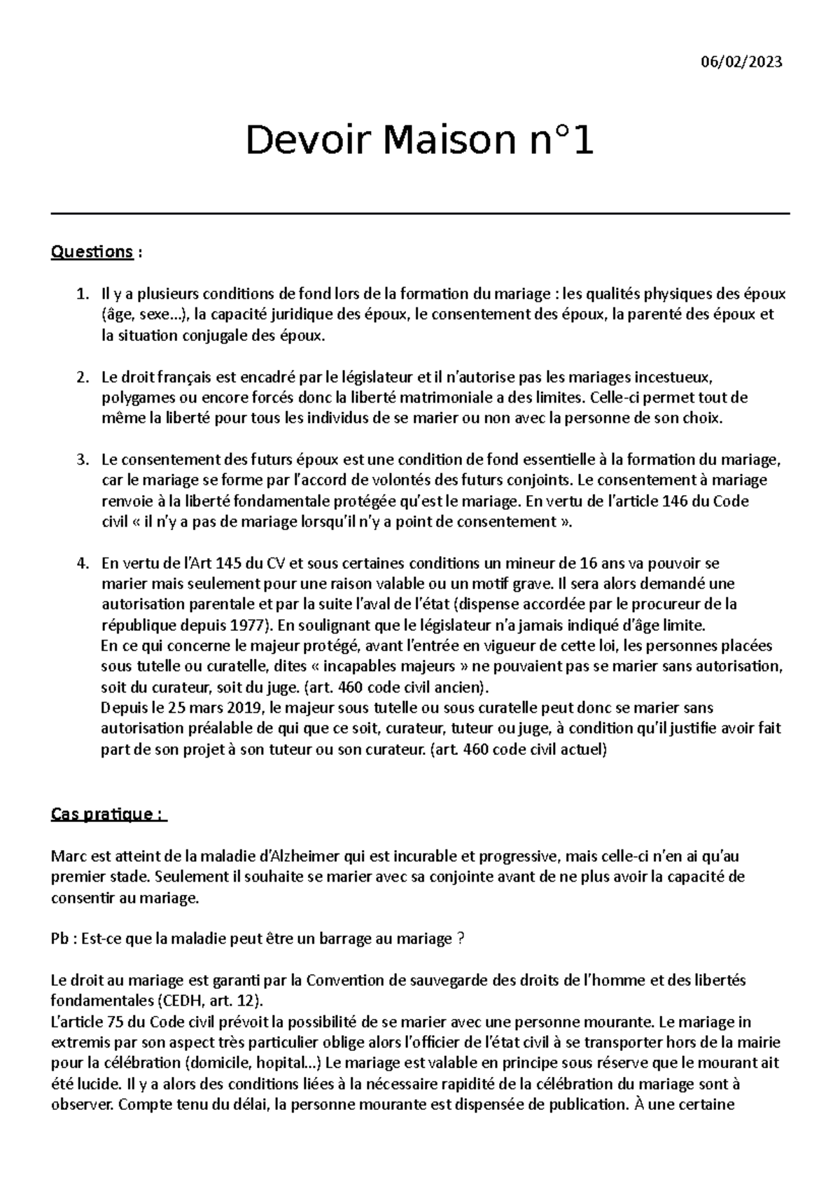 commentaire arrêt 13 décembre 2005 - 06/02/ Devoir Maison n° Questions : Il y a plusieurs ...