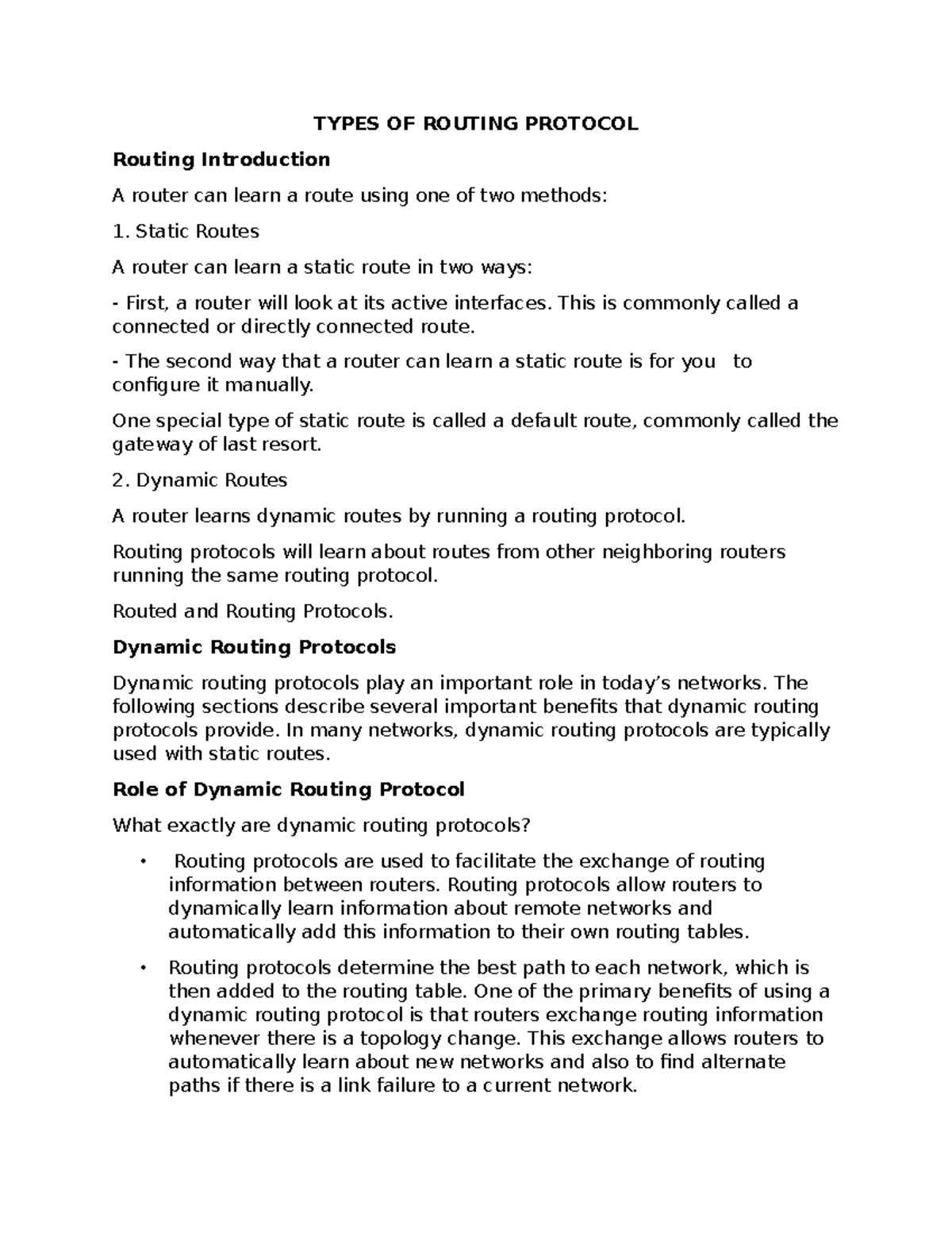 Types Of Routing Protocols Types Of Routing Protocol Routing