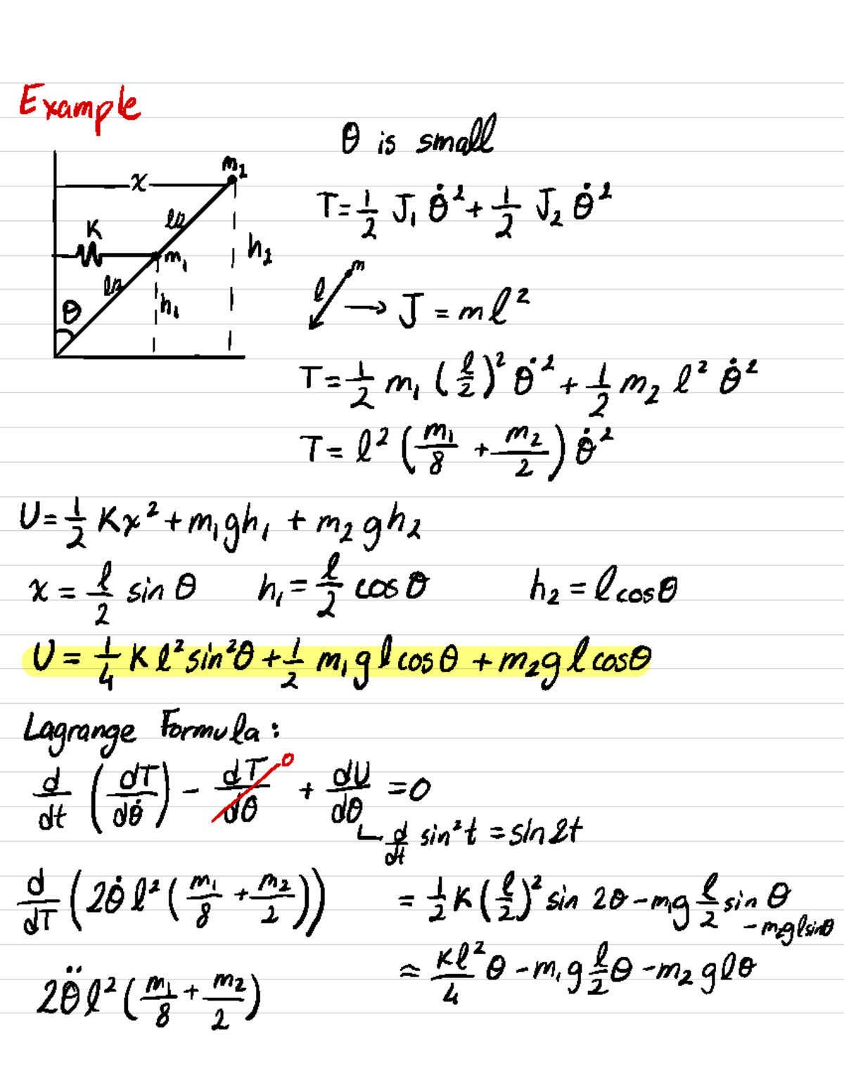 MEC 721 Vibrations - Example n' E' ' For:* :O . II. J - ml ' T=tzm, (E ...