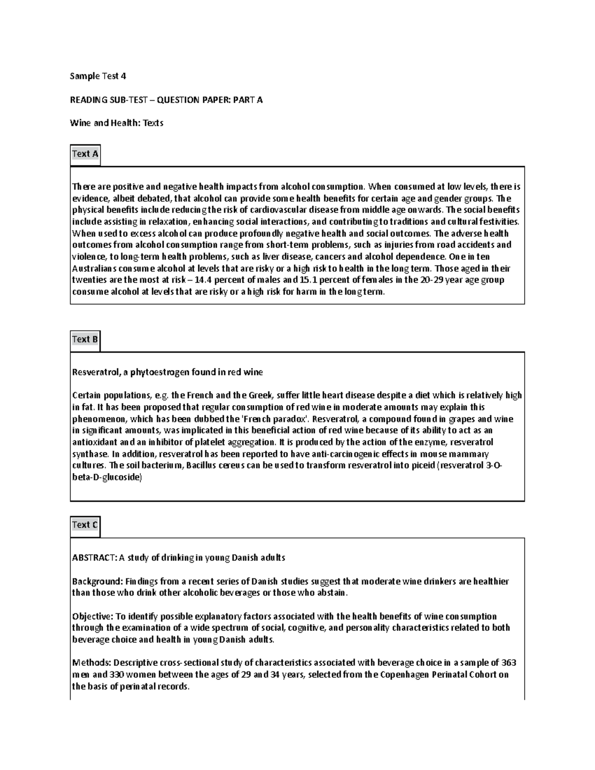 Full Reading Test ABC-10 - Sample Test 4 READING SUB-TEST – QUESTION ...