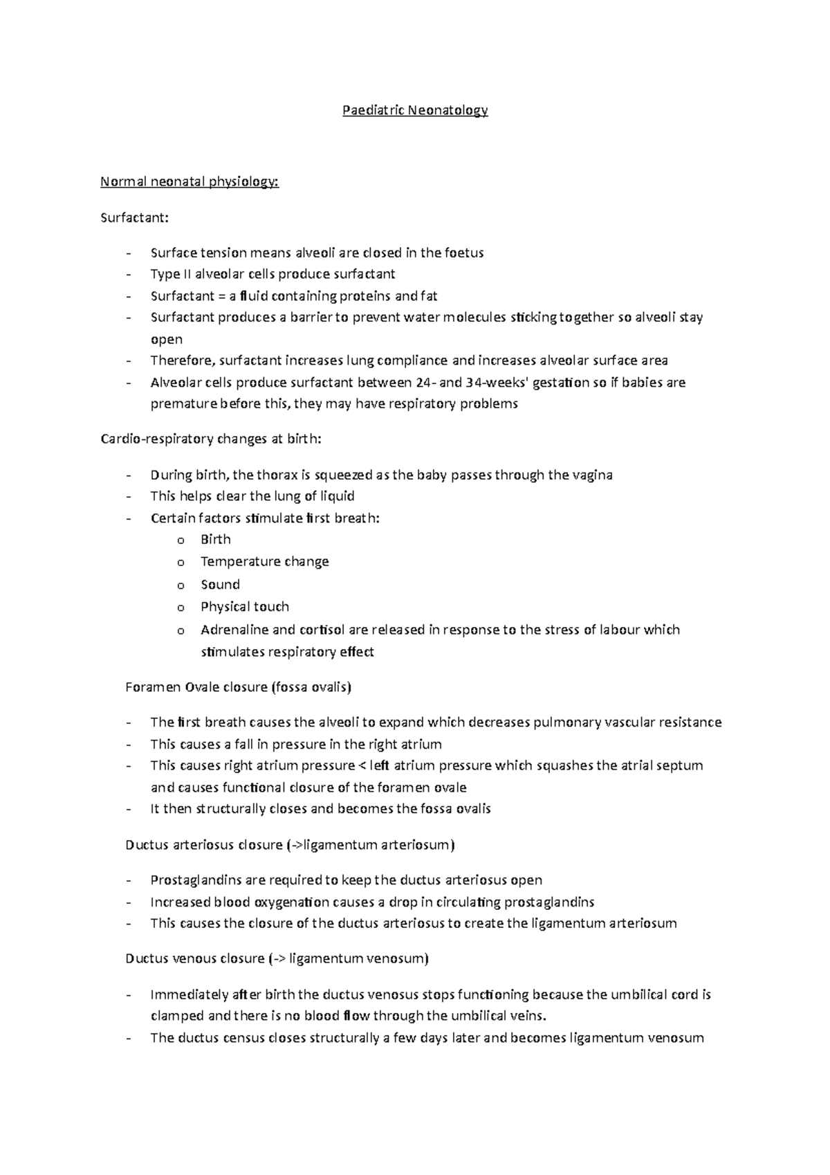 Paediatric Neonatology[ 2868] - Paediatric Neonatology Normal neonatal ...