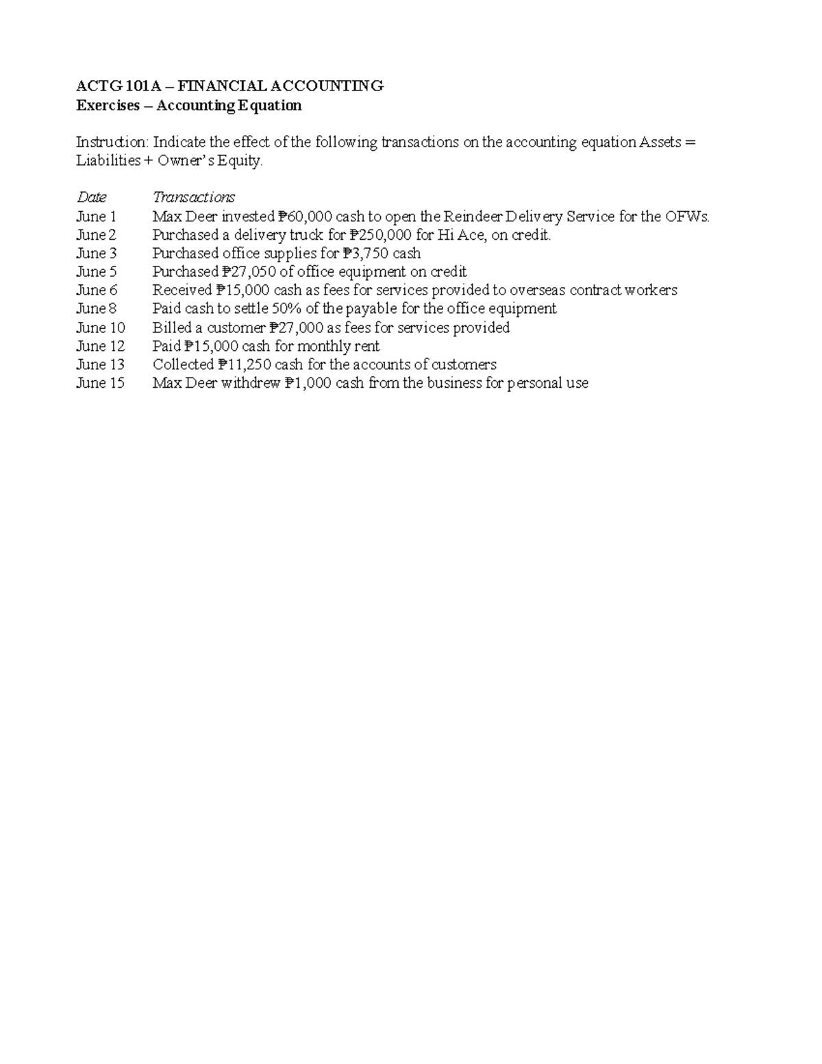 ACTG101a-Accounting-Equation-Exercises - ACTG 101A – FINANCIAL ...