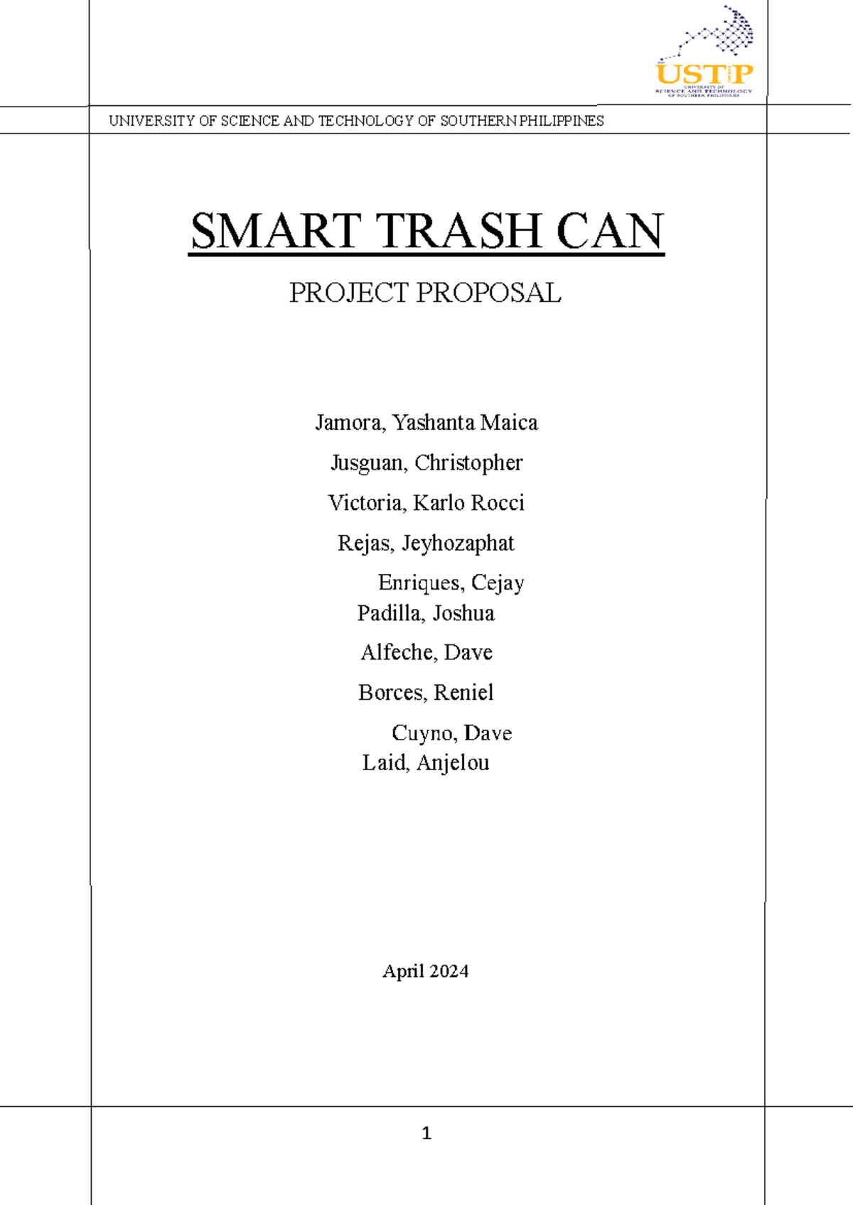Project Proposal Smart Trash CAN(PDF) - SMART TRASH CAN PROJECT ...