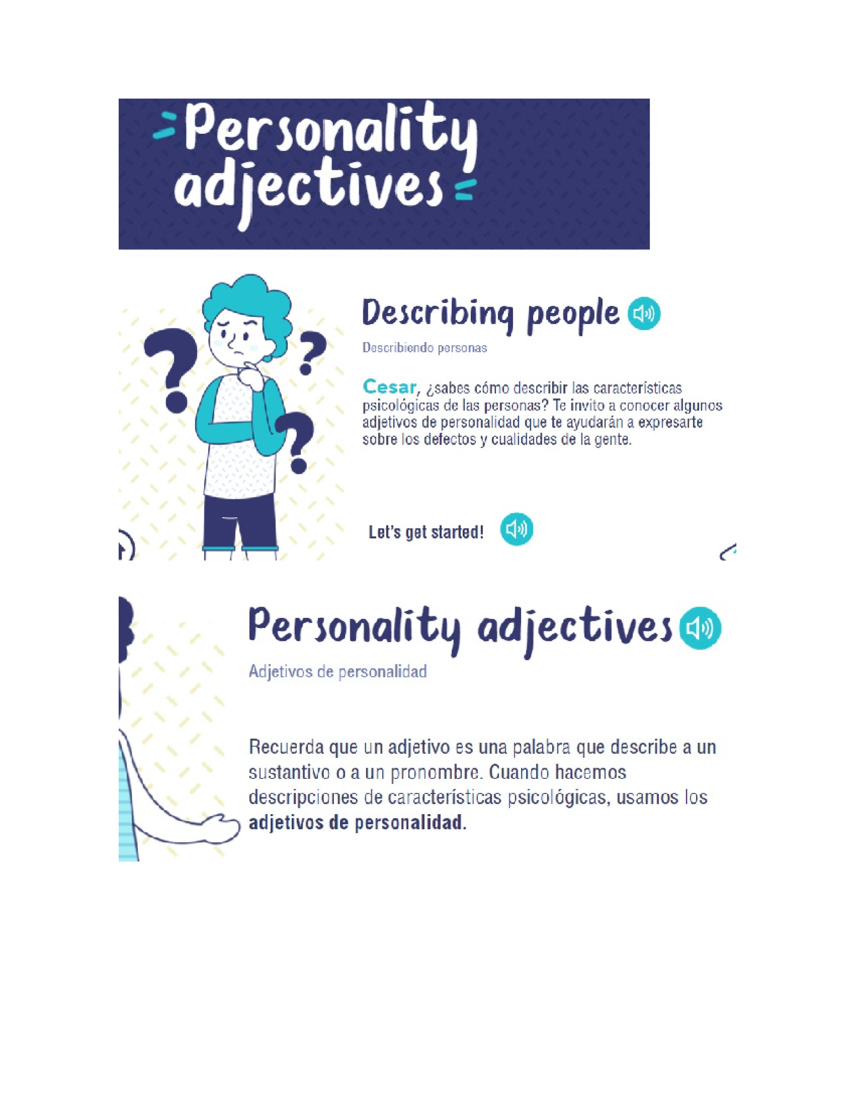 L4- Personality adjetives - Idioma extranjero I v2 - Studocu