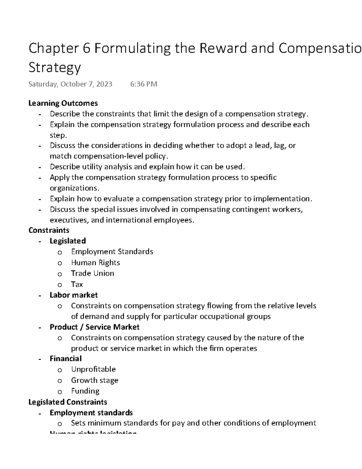 Chapter 6 Formulating the Reward and Compensation Strategy - Learning ...