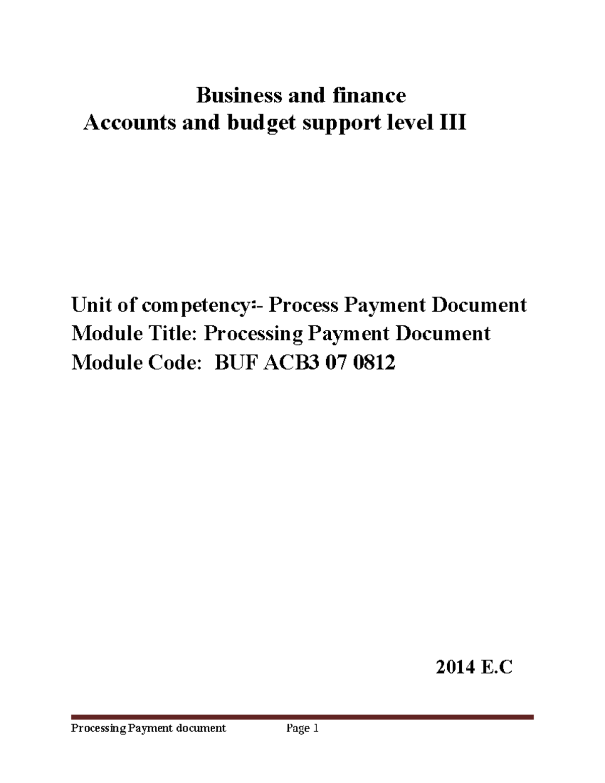 307 Processing Payment Documentat - Business and finance Accounts and ...