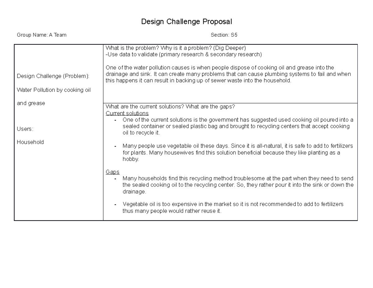 Design Challenge Proposal (Group 6) page 3 - Design Challenge Proposal ...