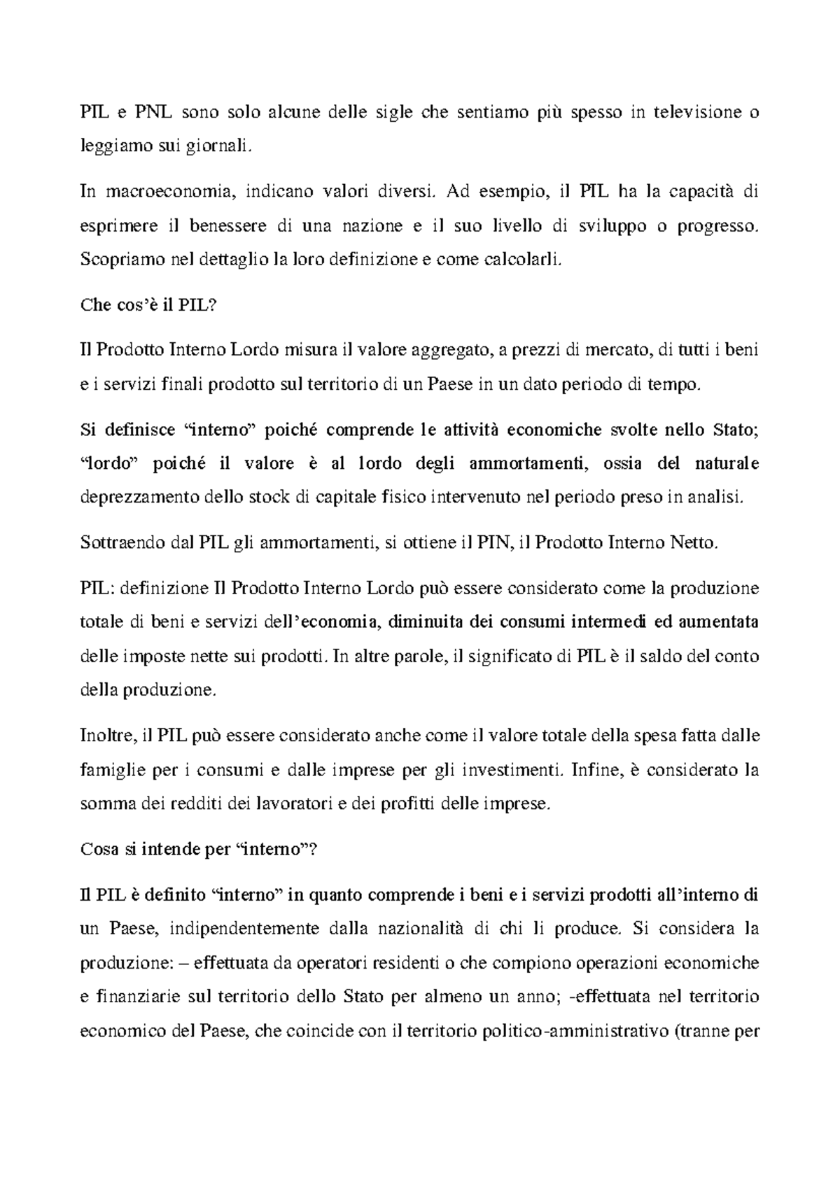 PIL E PNL - differenza tra pil e pln - PIL e PNL sono solo alcune delle ...
