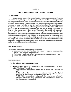 Module 3- Anthropological Perspective OF THE SELF - MODULE 3 ...