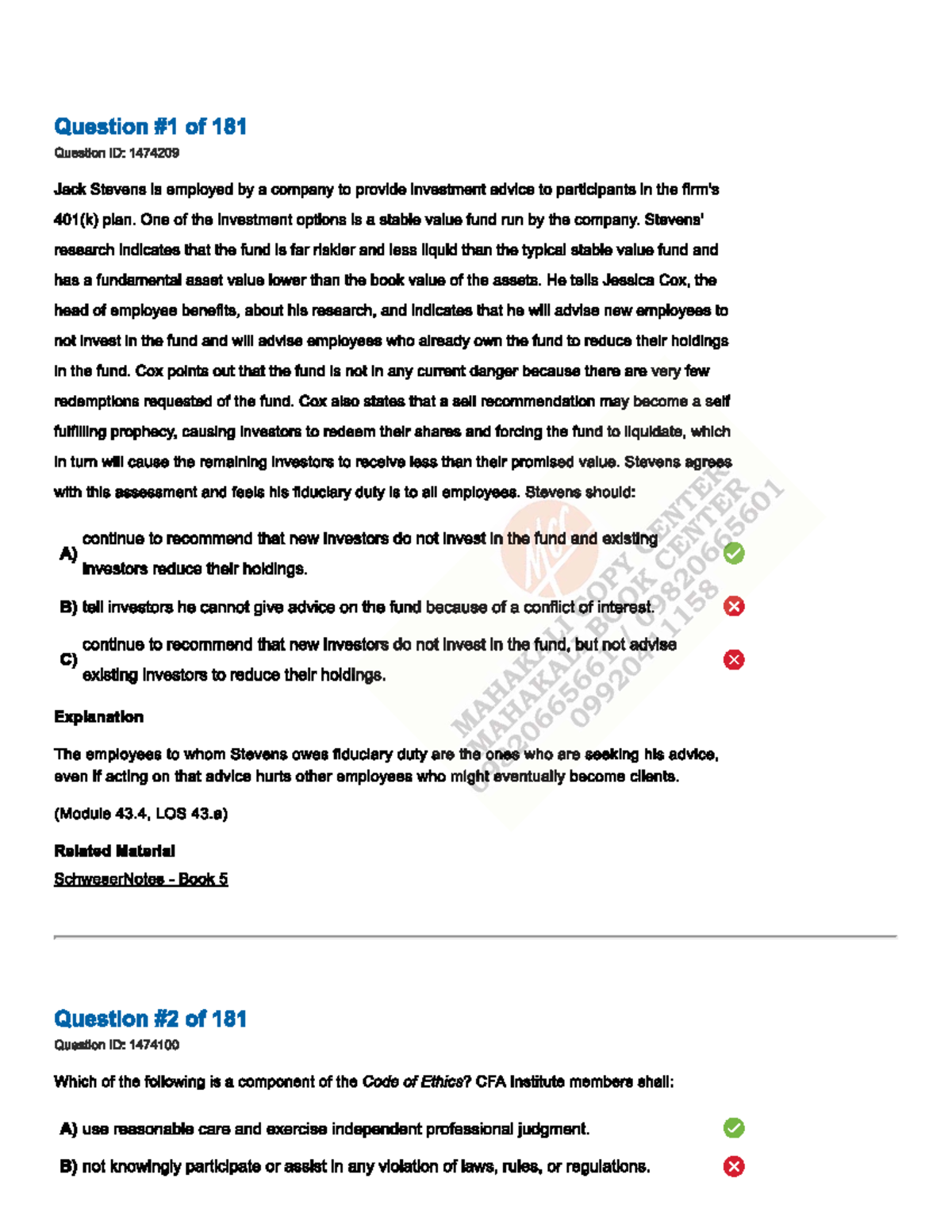Readings 42 and 43 Code of Et...for Standards I–VII ( A ) - Indian ...