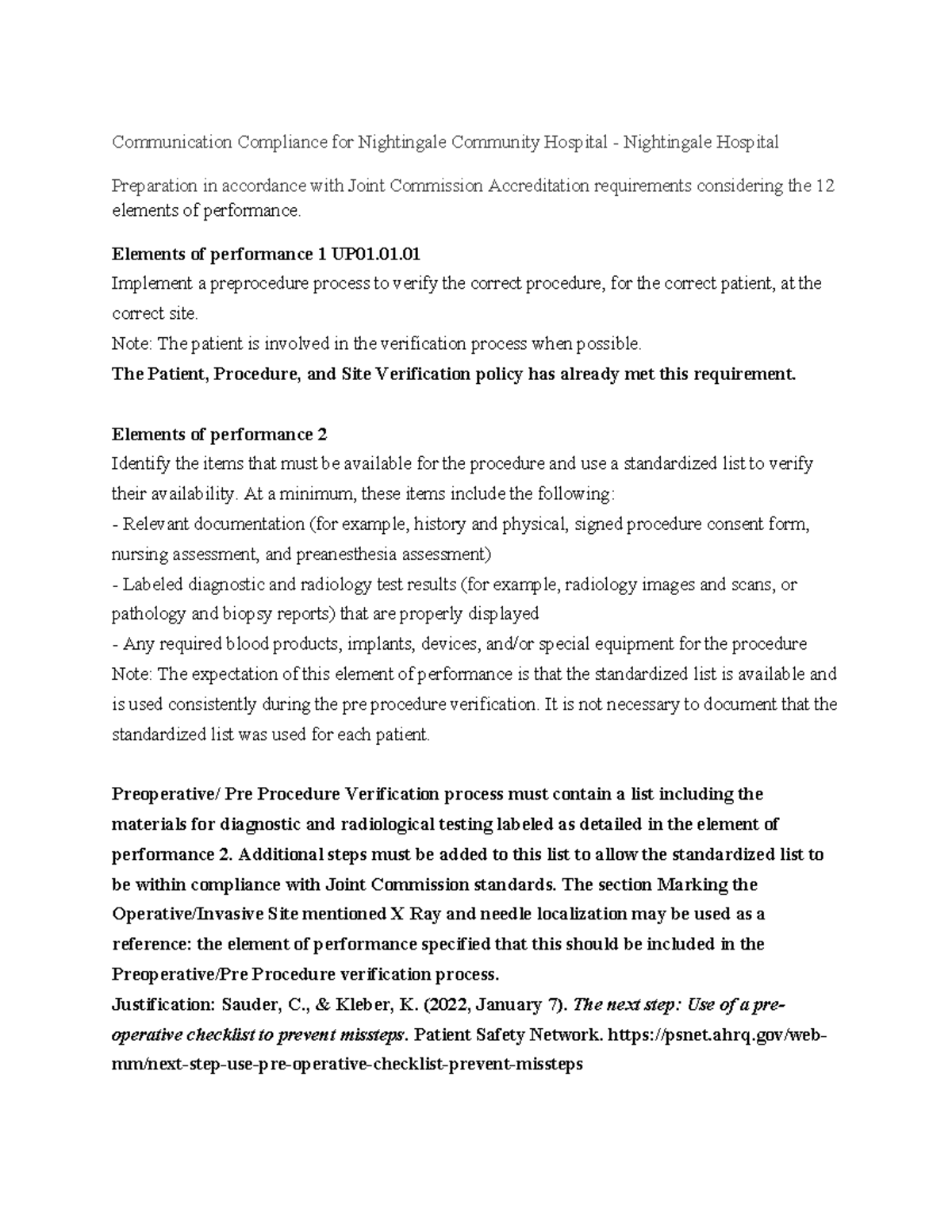 KCM1 Task 1 - Failed - Communication Compliance for Nightingale ...