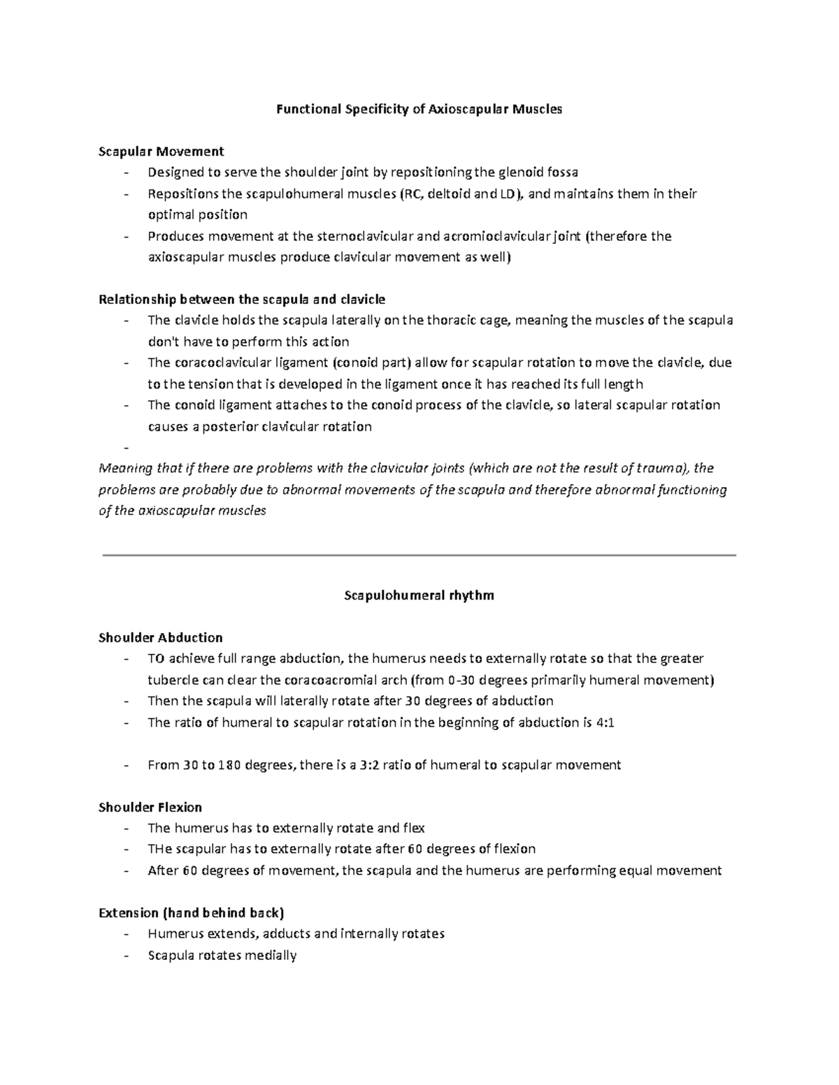Pre-recorded Letcure from weeks 4-6 - Functional Specificity of ...