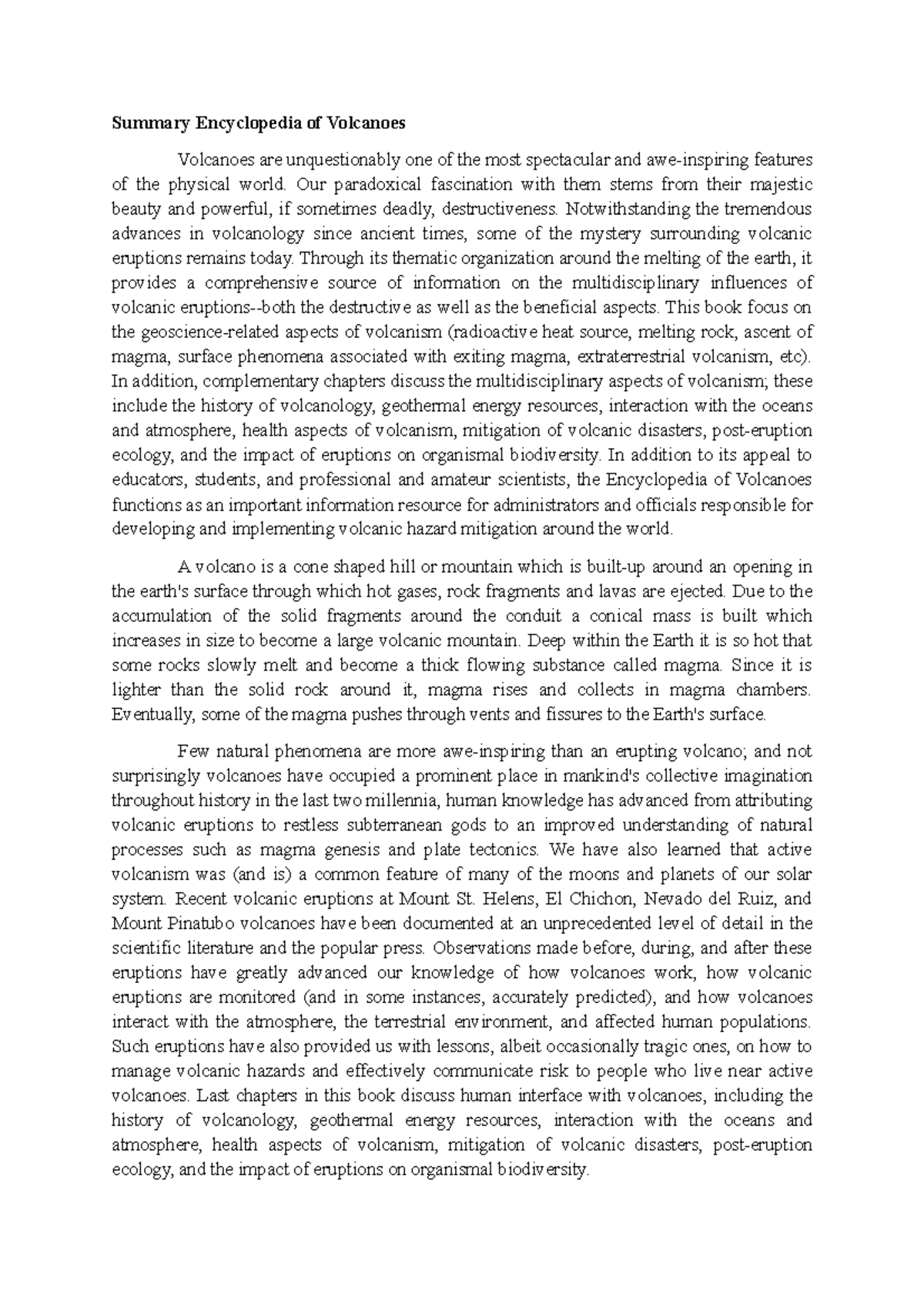 Summary Encyclopedia of Volcanoes - Summary Encyclopedia of Volcanoes ... Summary Encyclopedia of Volcanoes - Summary Encyclopedia of Volcanoes ...
