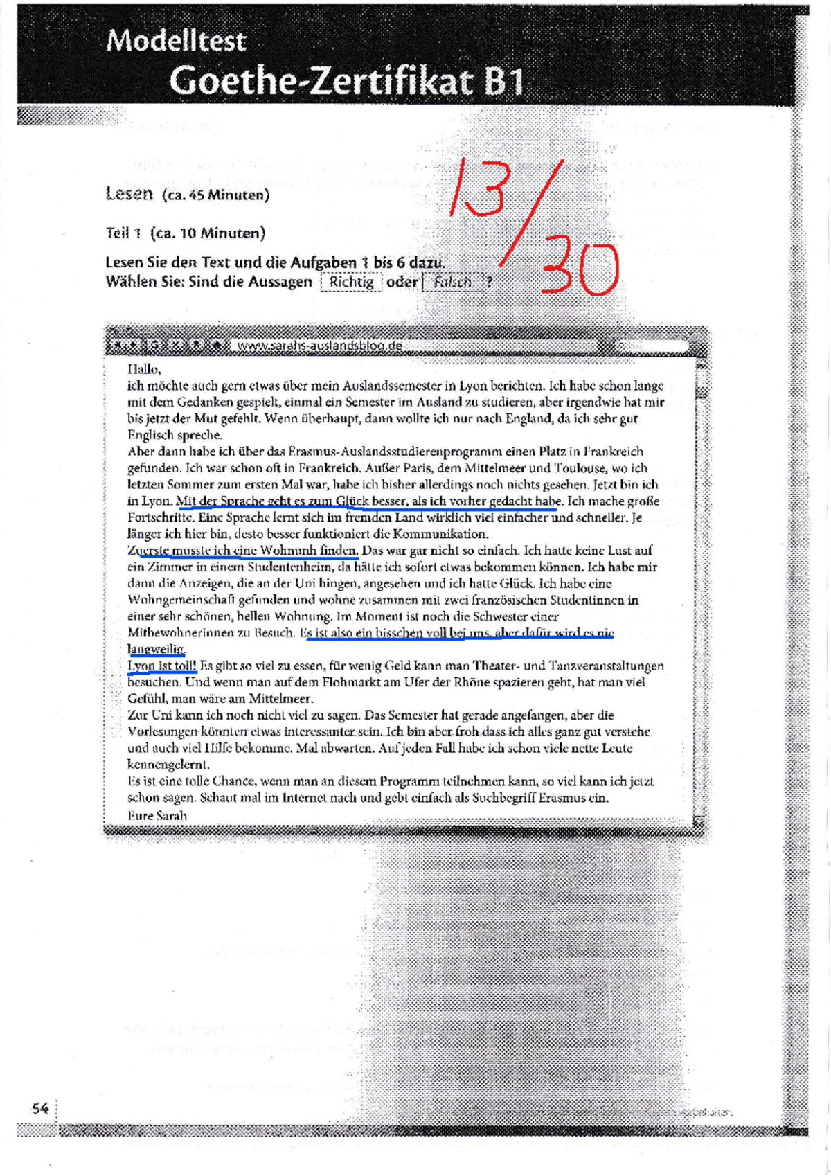 Modelltest B1 - ndkhkamlKOP - tstt (ca Minuten) T*il 1 (ca. 10 Minuten ...