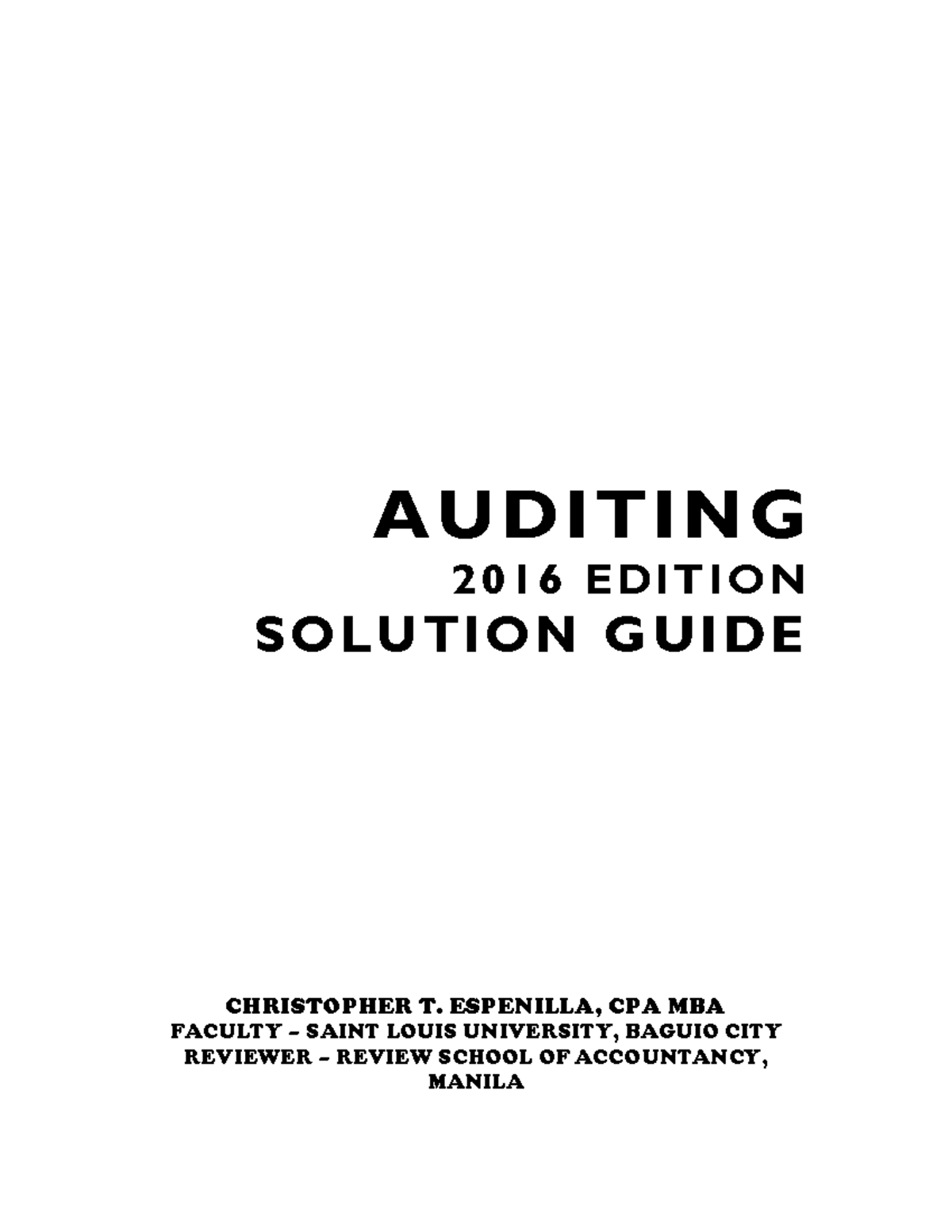 Auditing 2016 Edition Solution Guide - AUDITING 2016 EDITION SOLUTION ...