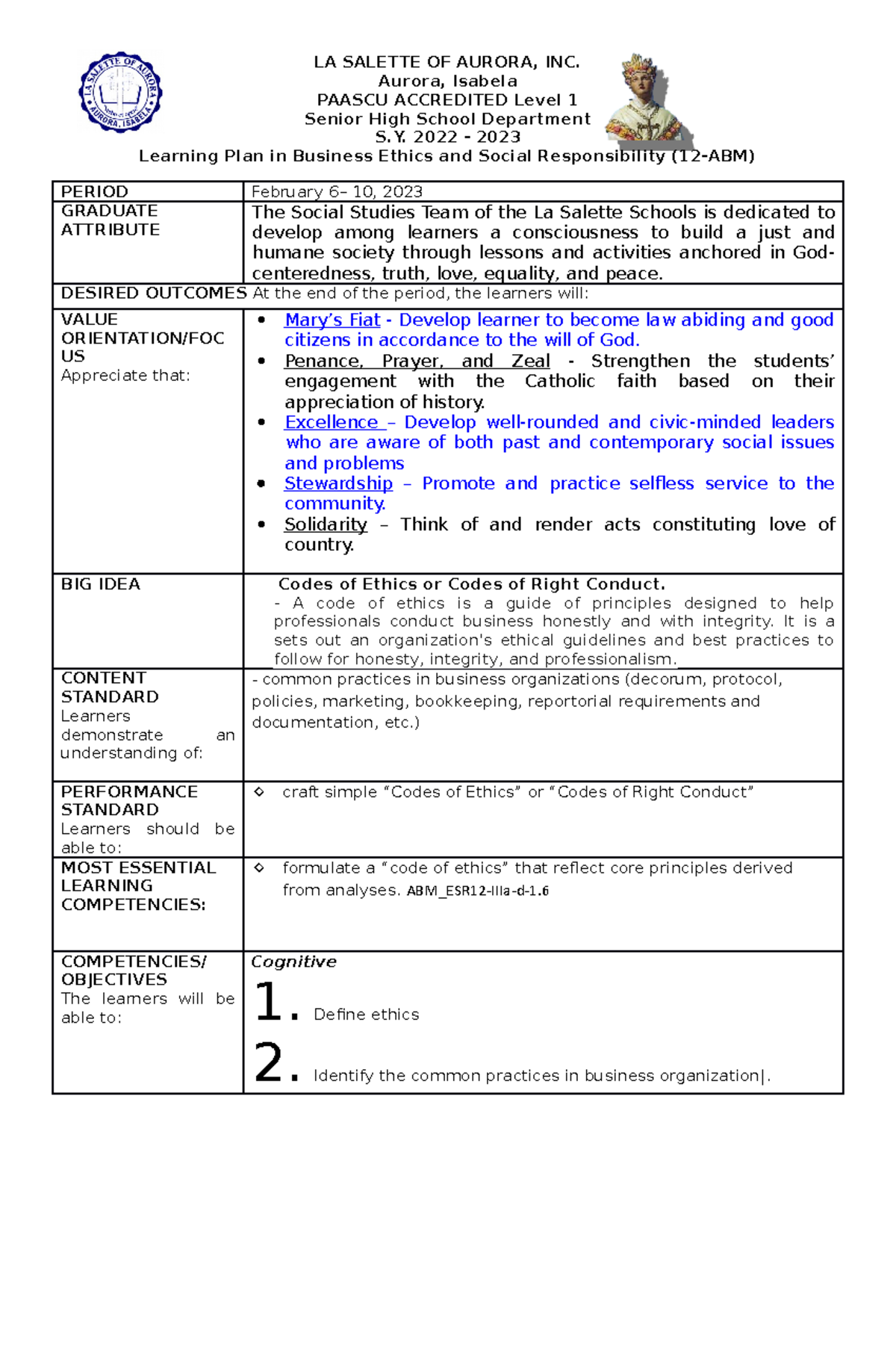 LP inbus - LEASON PLAN - Aurora, Isabela PAASCU ACCREDITED Level 1 ...