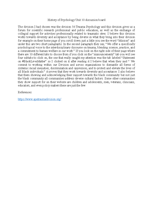 History Of Psychology Unit 4 Assignment - Unit 4 Assignment Faith ...