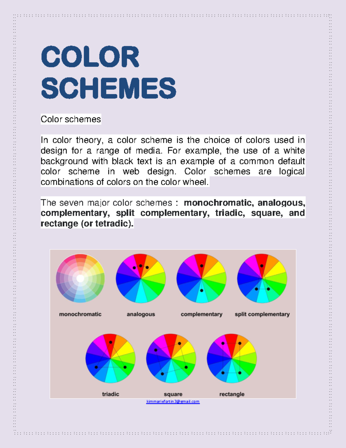 Color Schemes pdf - architectural drafting - 1st year class ...