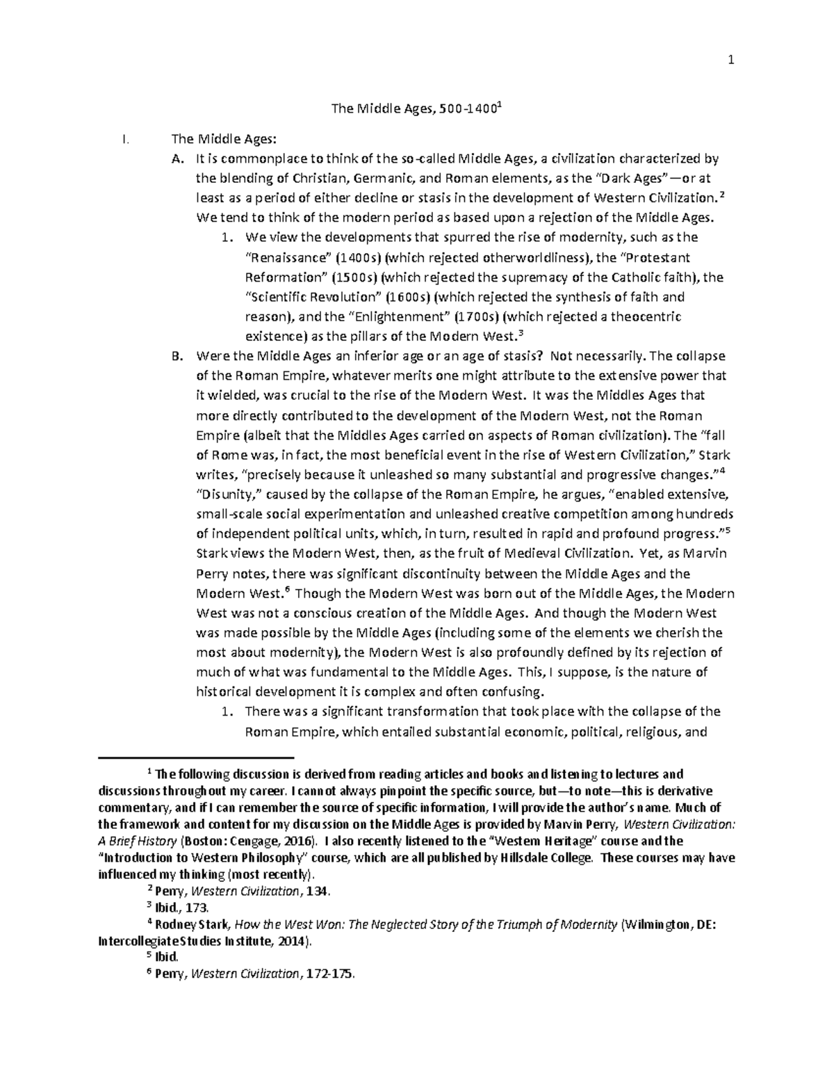 Lecture 6 The Middle Ages HIST 2311 - The Middle Ages, 500-1400 1 I ...