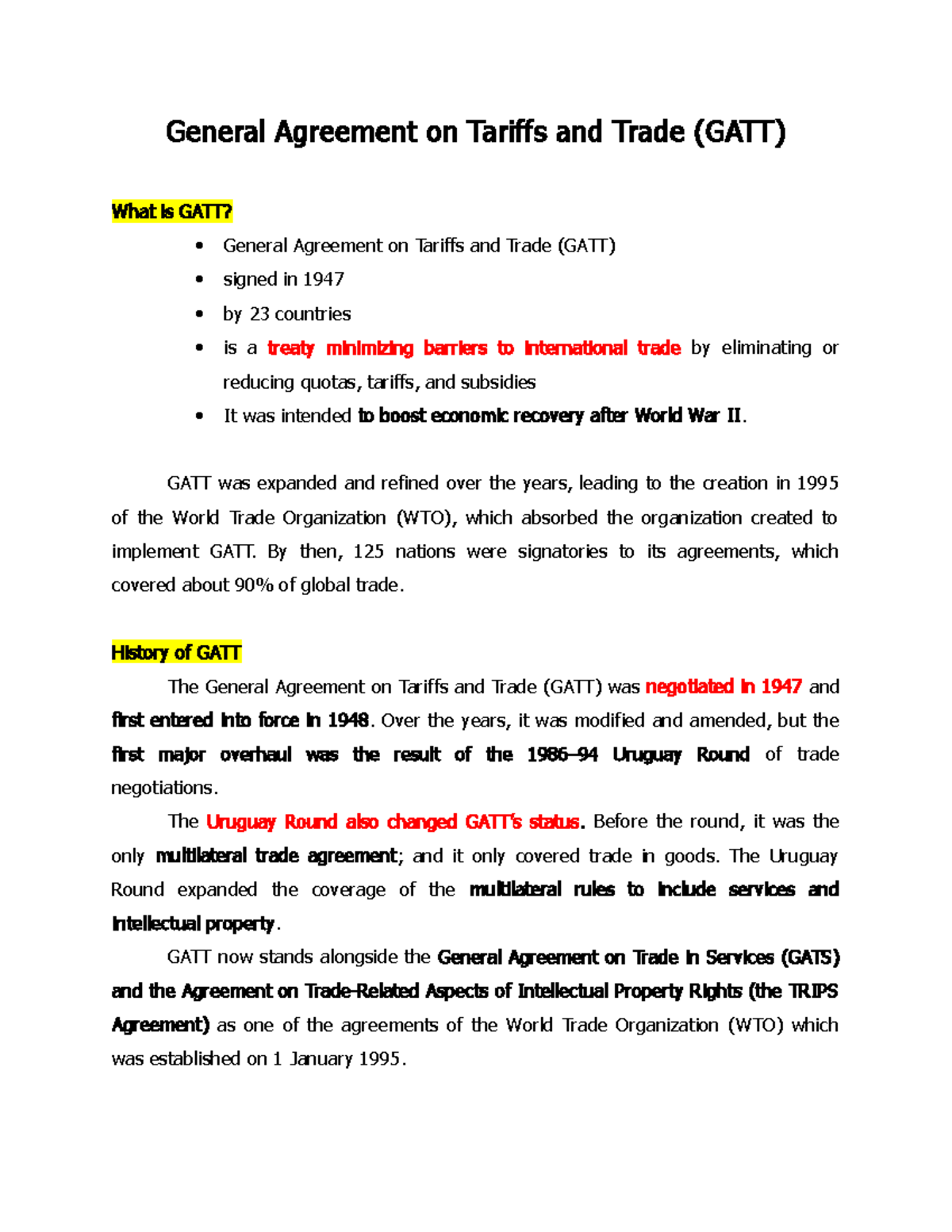 PIL2-final-notes - Sampyon - General Agreement on Tariffs and Trade ...