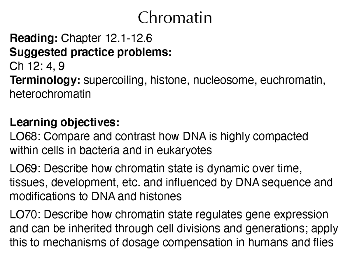Genetics lec27 11 1 21 - Reading: Chapter 12-12. Suggested practice ...