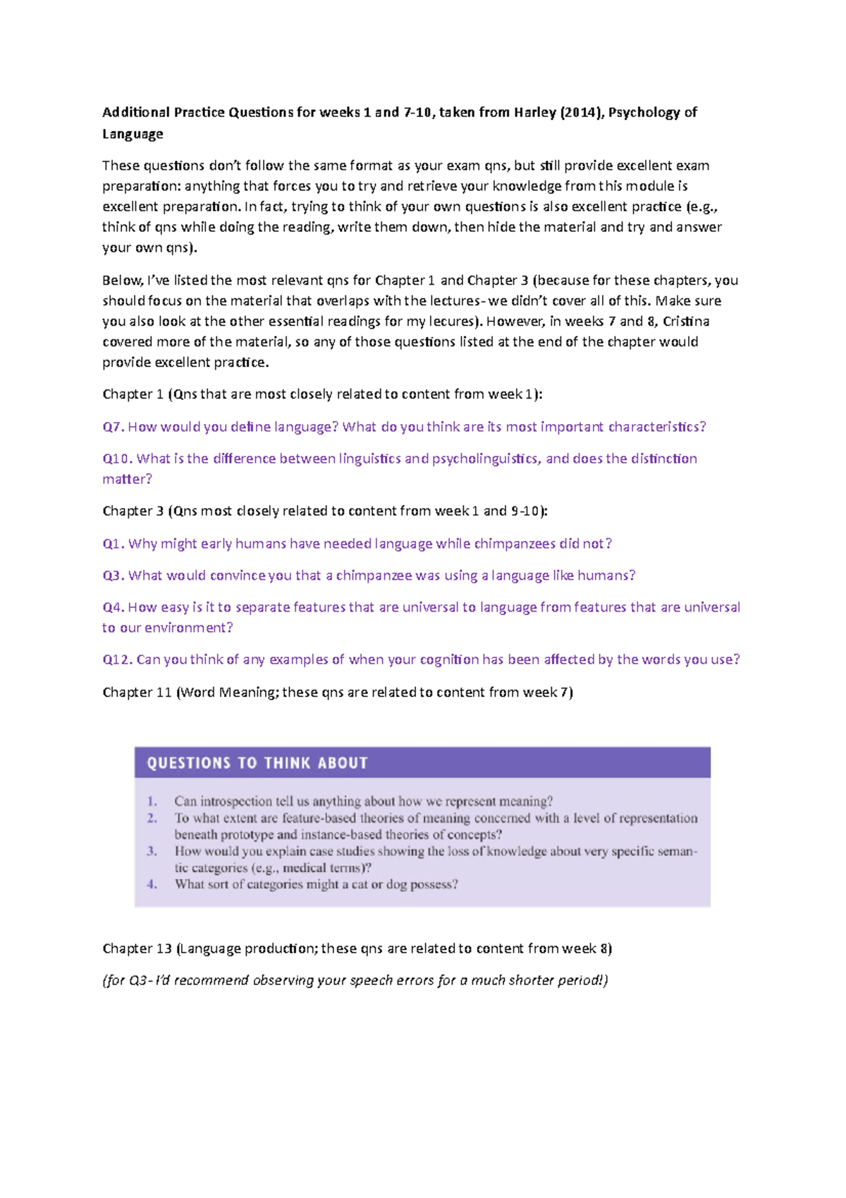 Language and communication practice questions - Additional Practice ...