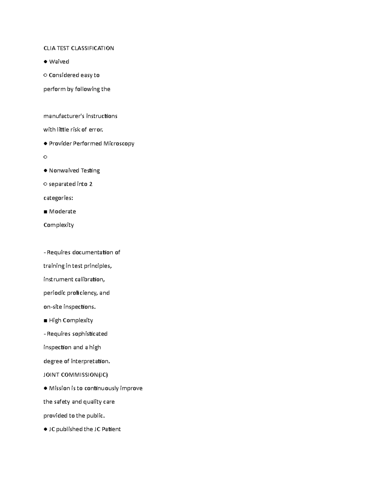 CLIA TEST Classification - CLIA TEST CLASSIFICATION Waived Considered ...