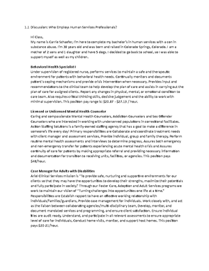 7-1 Discussion Models of Service Delivery - There’s many approaches ...