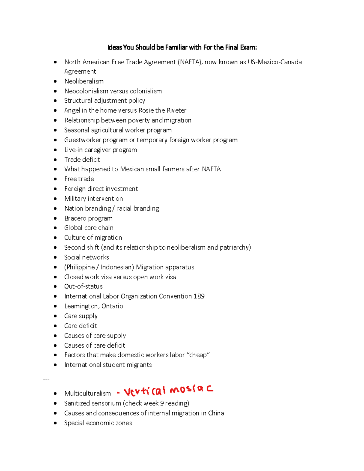 SOCB60 Final terms - Ideas You Should be Familiar with For the Final ...