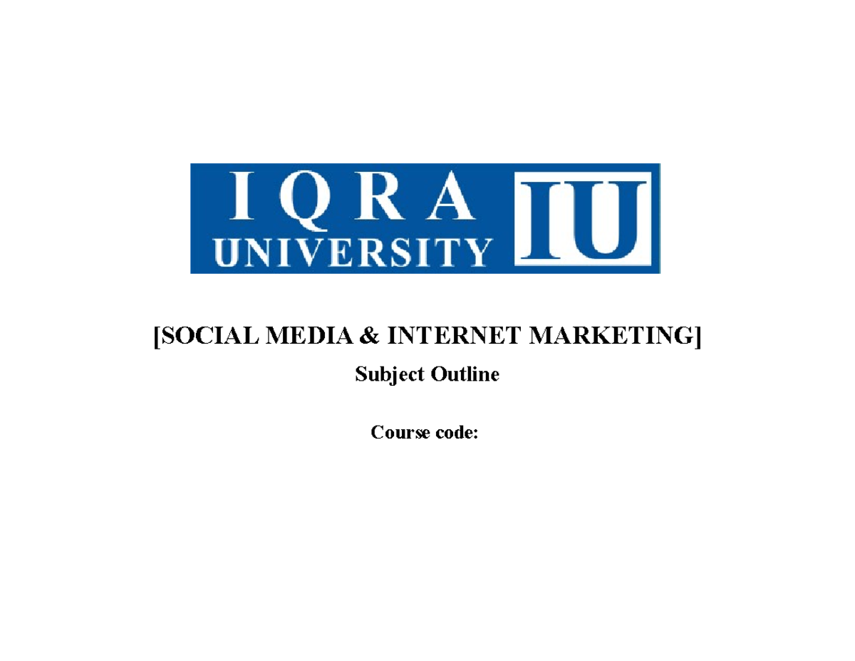 Communication Skills Course Outline - [SOCIAL MEDIA & INTERNET ...