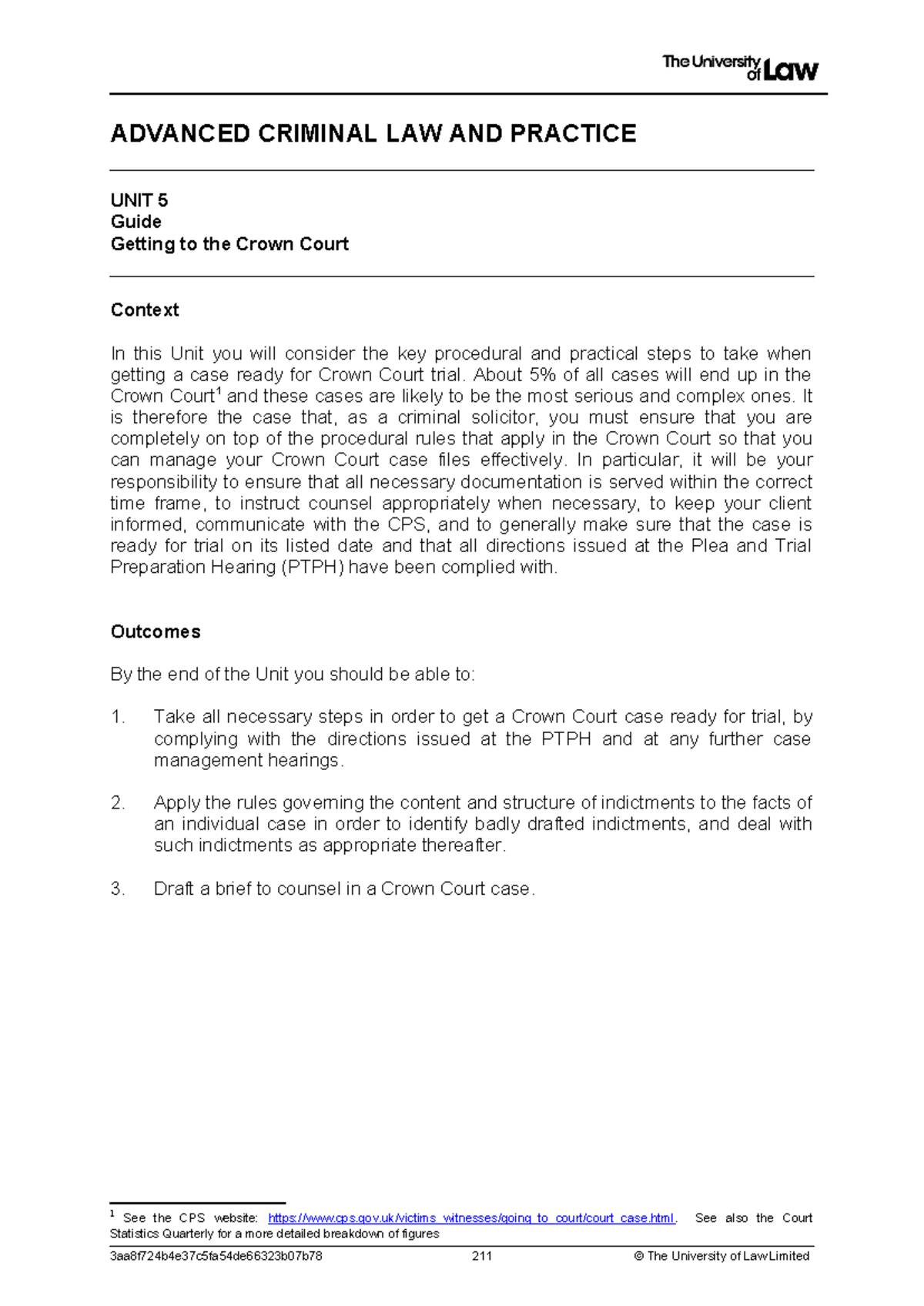 2324 acp ws05 ce01 guide - ADVANCED CRIMINAL LAW AND PRACTICE UNIT 5 ...