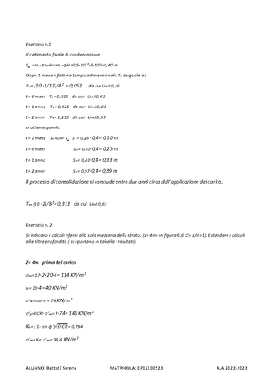 Geografia fisica e geomorfologia, elaborato 2 - ESERCIZIO 1 Determinare ...