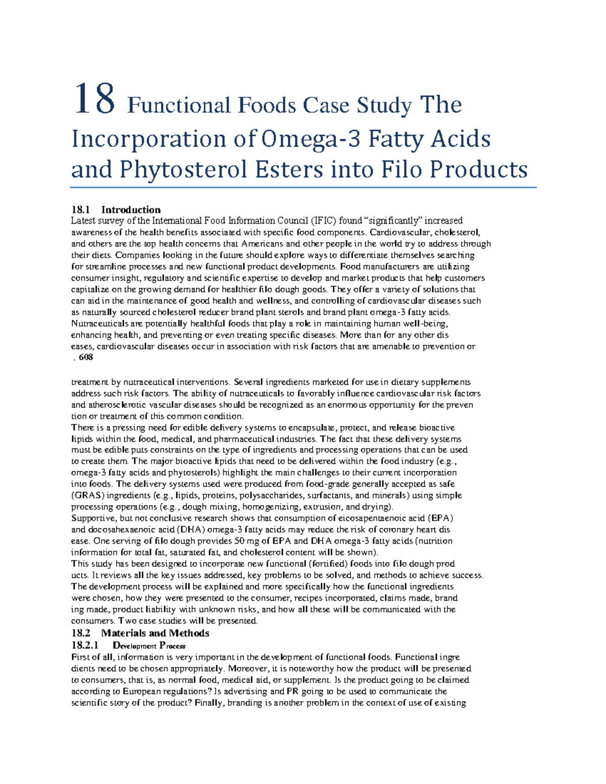 18 Functional Foods Case Study The Incorporation of Omega ...
