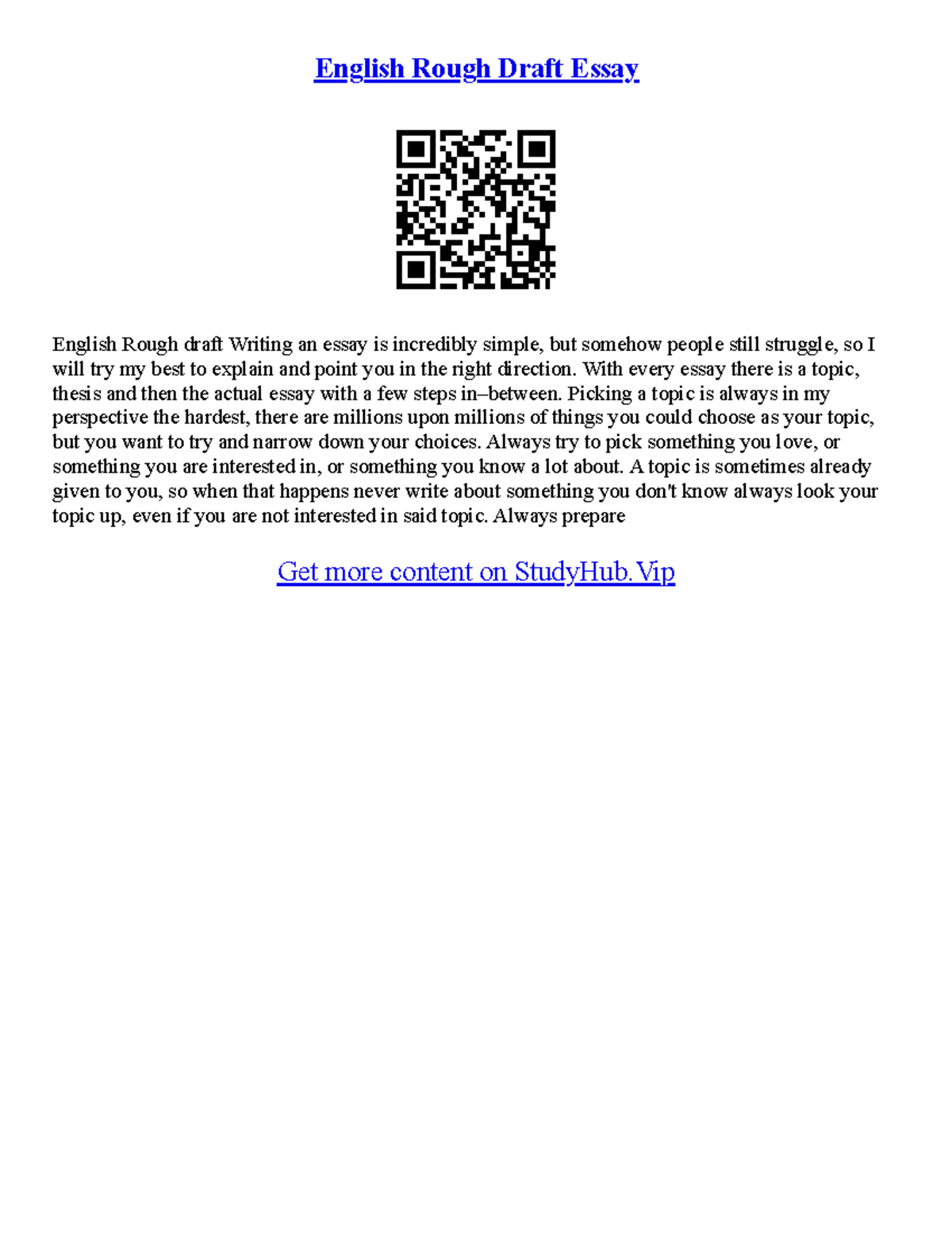 Esl Essay Topics - English Rough Draft Essay English Rough draft ...