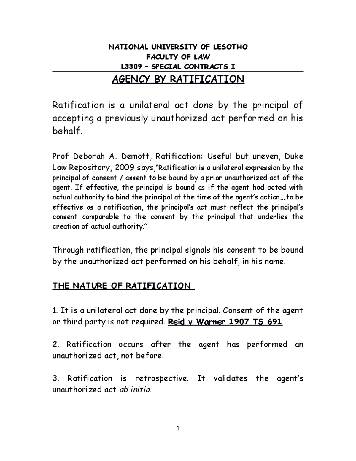 L3309 Notes Ratification October 2023 - NATIONAL UNIVERSITY OF LESOTHO ...