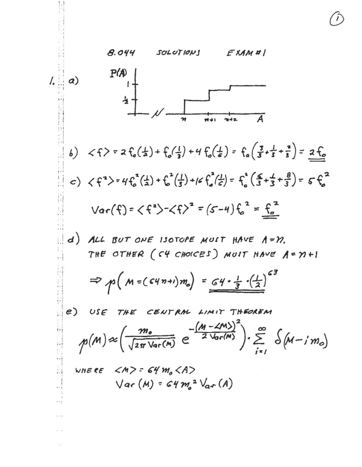 Aeaae 0a7acd5e287d9cf9e3e37f76125 MIT8 044S14 exam1sol 03 - , '" · , I . :.. , a ...