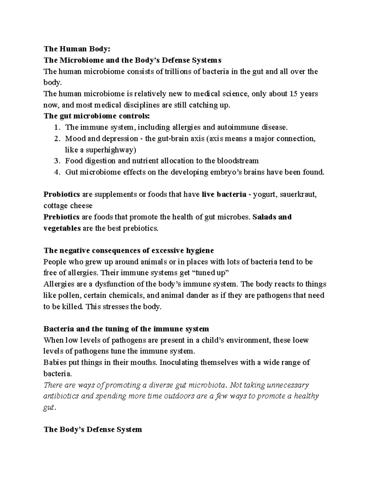 Body Defense System - Professor Dr. Lotter - The Human Body: The ...