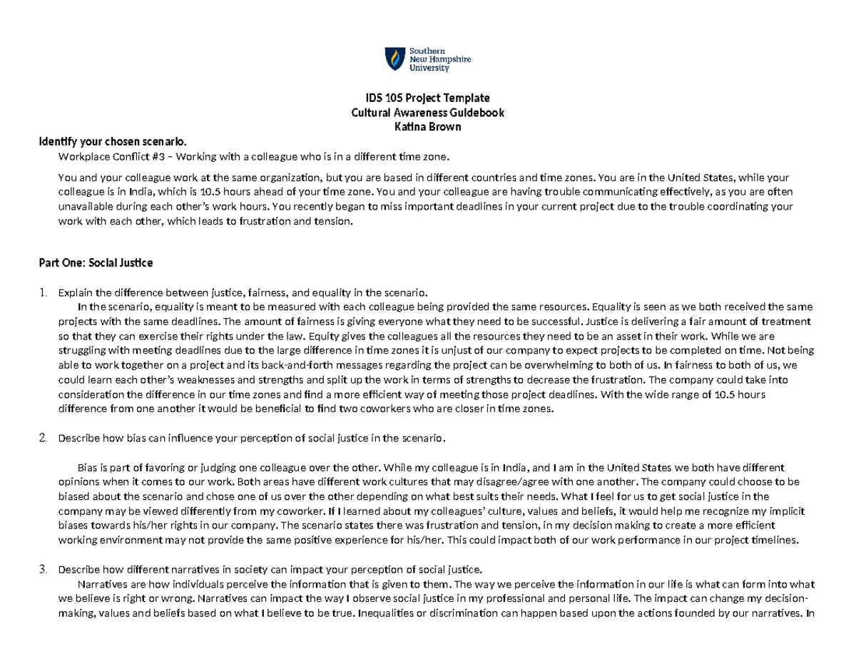 Final Project Template - IDS 105 Project Template Cultural Awareness ...