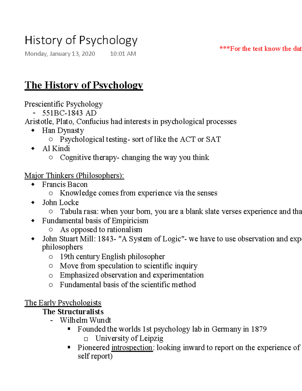 Psychology L.2 - Lecture notes 2 - Warning: TT: undefined function: 32 ...