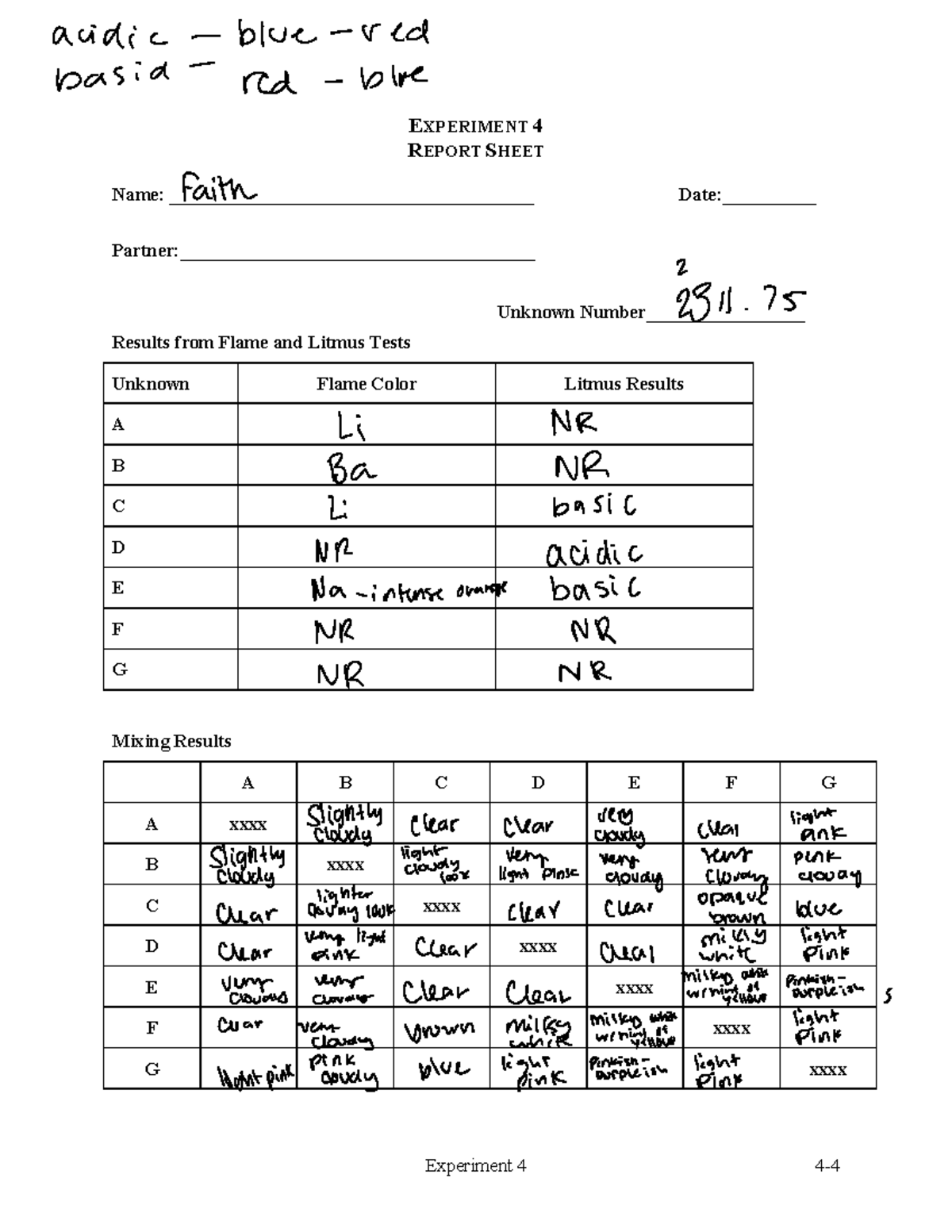 Uof C GL01 Lab - Lab document - Experiment 4 4 - 4 EXPERIMENT 4 REPORT SHEET Name: - Studocu
