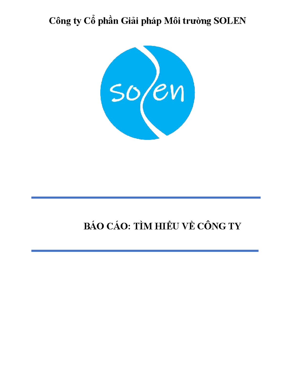 Báo cáo Cty - Provide good and useful material - Công ty Cổ phần Giải pháp Môi trường SOLEN BÁO ...