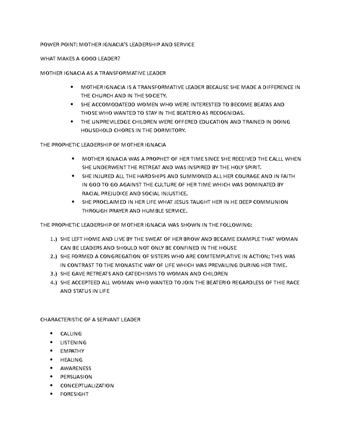 TPIC-9 - Life of mother ignacia - POWER POINT: MOTHER IGNACIA’S ...