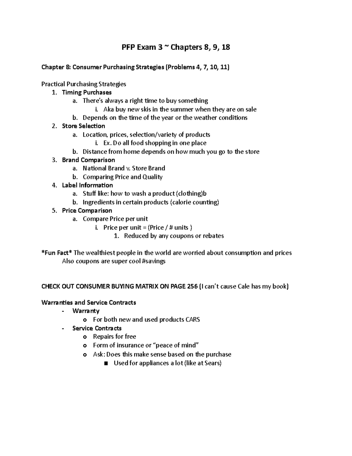 PFP Exam 3 (Autosaved) - exam 3 - PFP Exam 3 ~ Chapters 8, 9, 18 ...