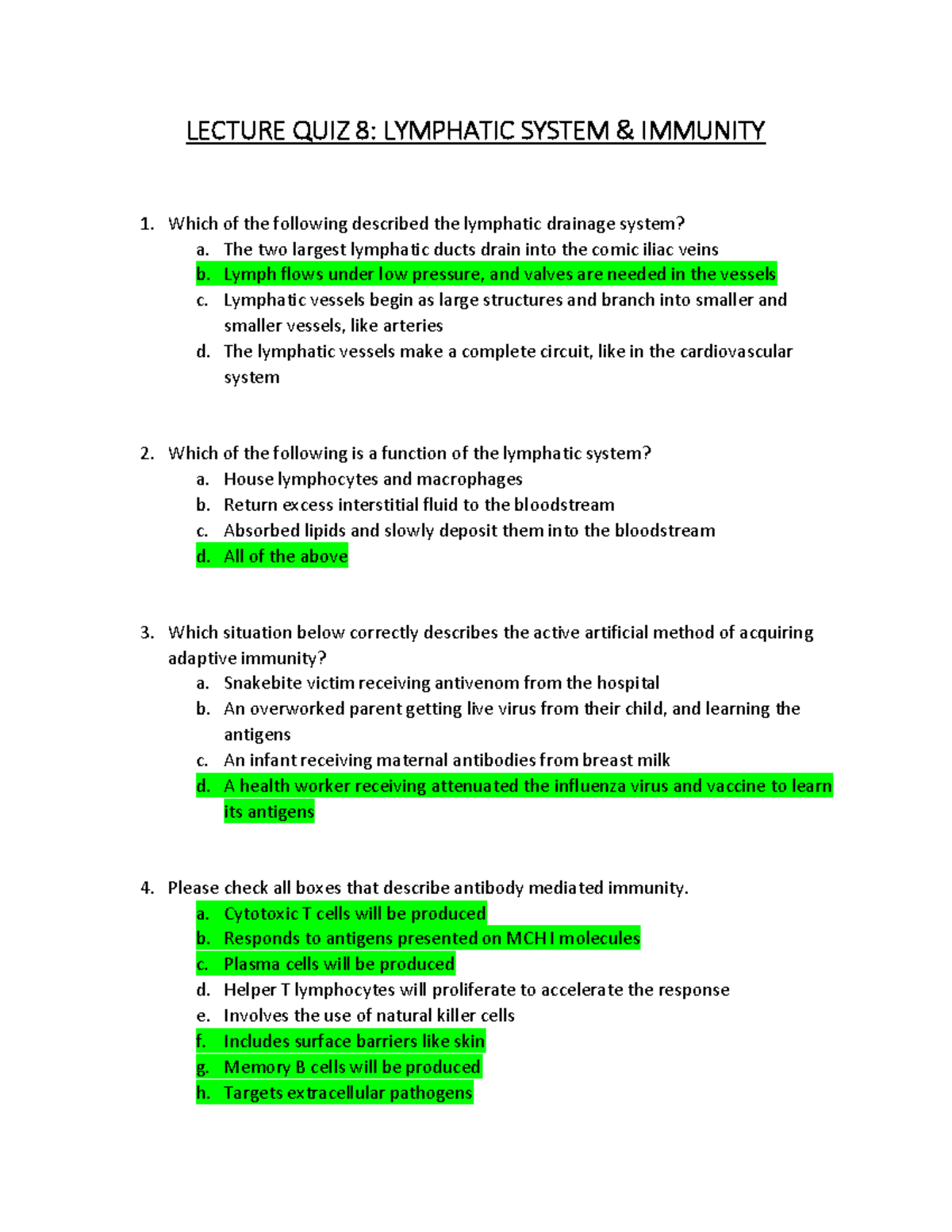 Quiz 8 LS & I - This quiz is the 8th Lecture Quiz you'll receive from ...